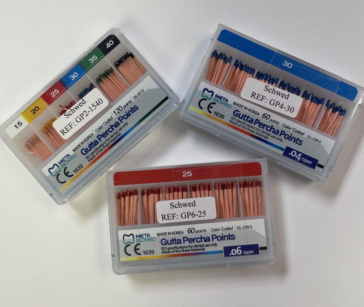 Schwed Meta (.02, .04, .06 Taper) Gutta Percha Points – Charles B ...